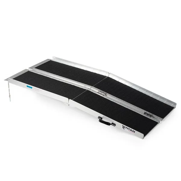 5' L x 29" W Titan Ramps Multi-Fold Aluminum Wheelchair Ramp - 600 lb ...
