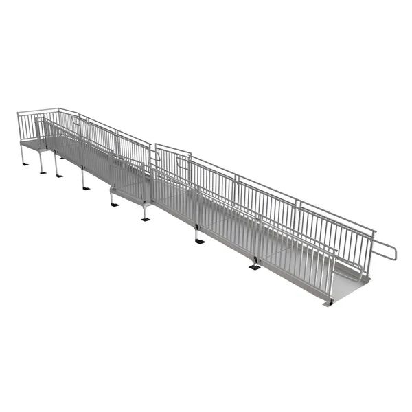32' x 4' EZ-ACCESS Modular Ramps with Picketed Handrails | Mobility Mart