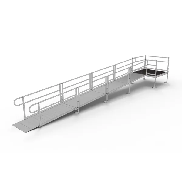 24' EZ-ACCESS® PATHWAY Straight Modular Ramp w/5' Platform | Mobility Mart