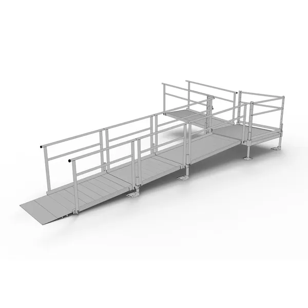 Silver Spring Clearway 21' L-Shaped Modular Ramp with 4' Turn Platform ...