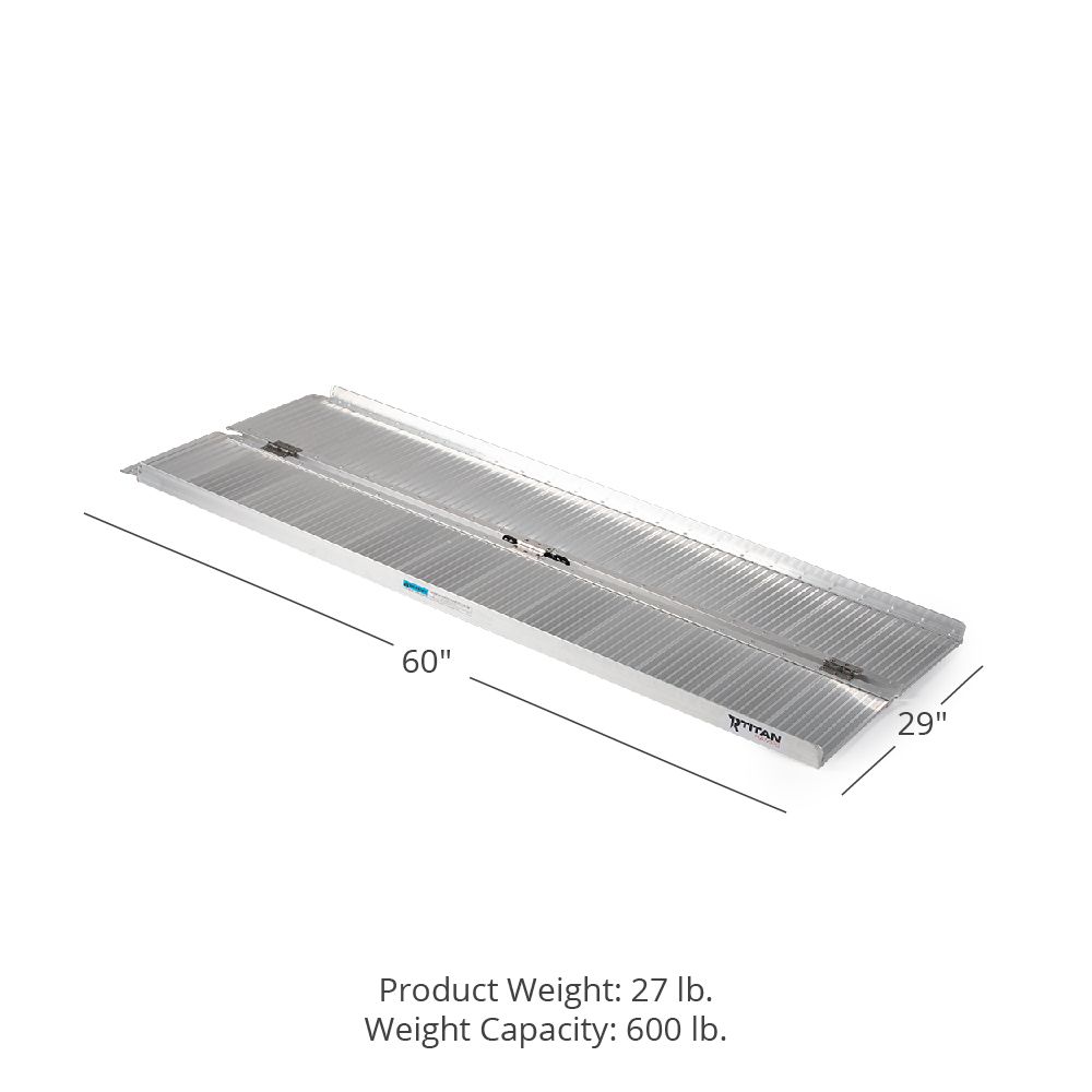 5' x 29" W Titan Ramps Single-Fold Wheelchair Ramp - 600 lb. Capacity ...